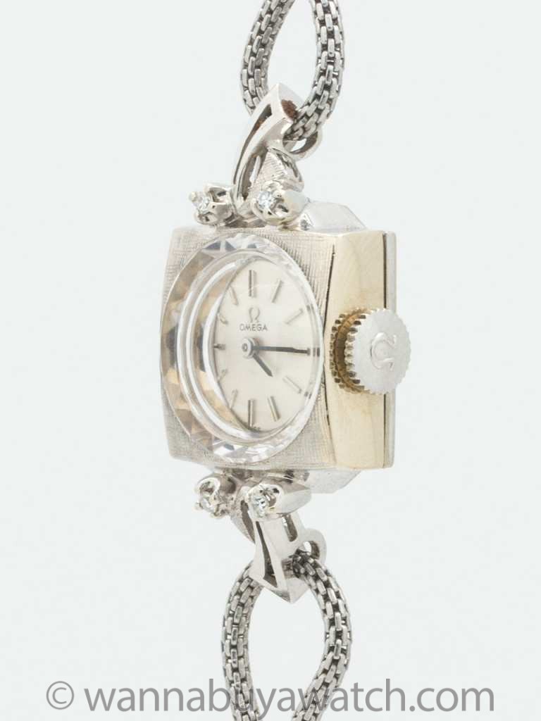 Lady Omega 14K WG with Diamonds circa 1960's