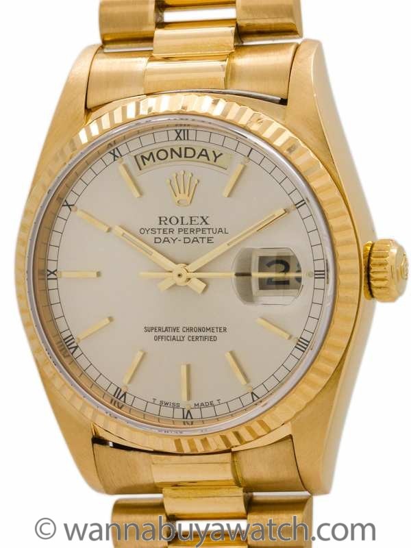Rolex ref 18038 Day Date President 18K YG circa 1988