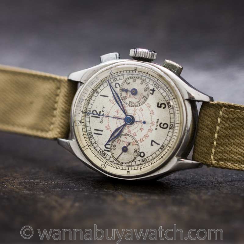 Gallet Chronograph Stainless Steel circa 1940's