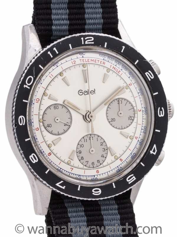 Gallet Multichron Pilot Chronograph circa 1979