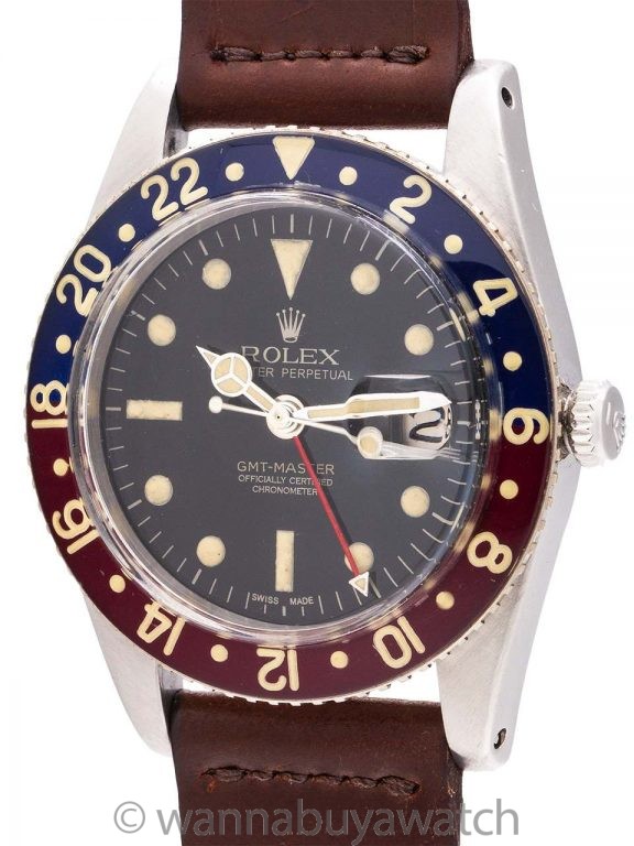 Rolex GMT ref 6542 Bakelite Bezel circa 1959