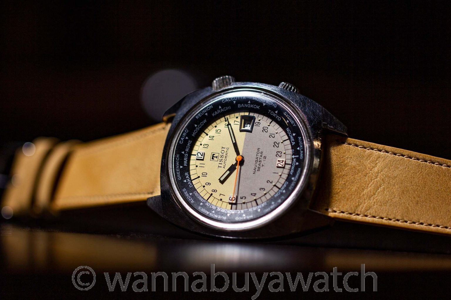 Tissot Navigator Seastar T. 12 Worldtime Super Compressor circa 1970's