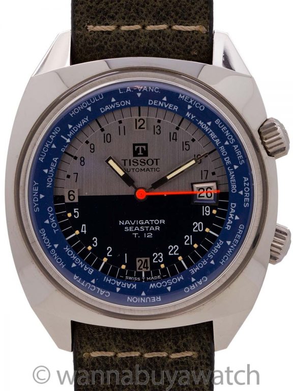 Tissot Navigator Seastar T. 12 Worldtime Super Compressor circa 1970