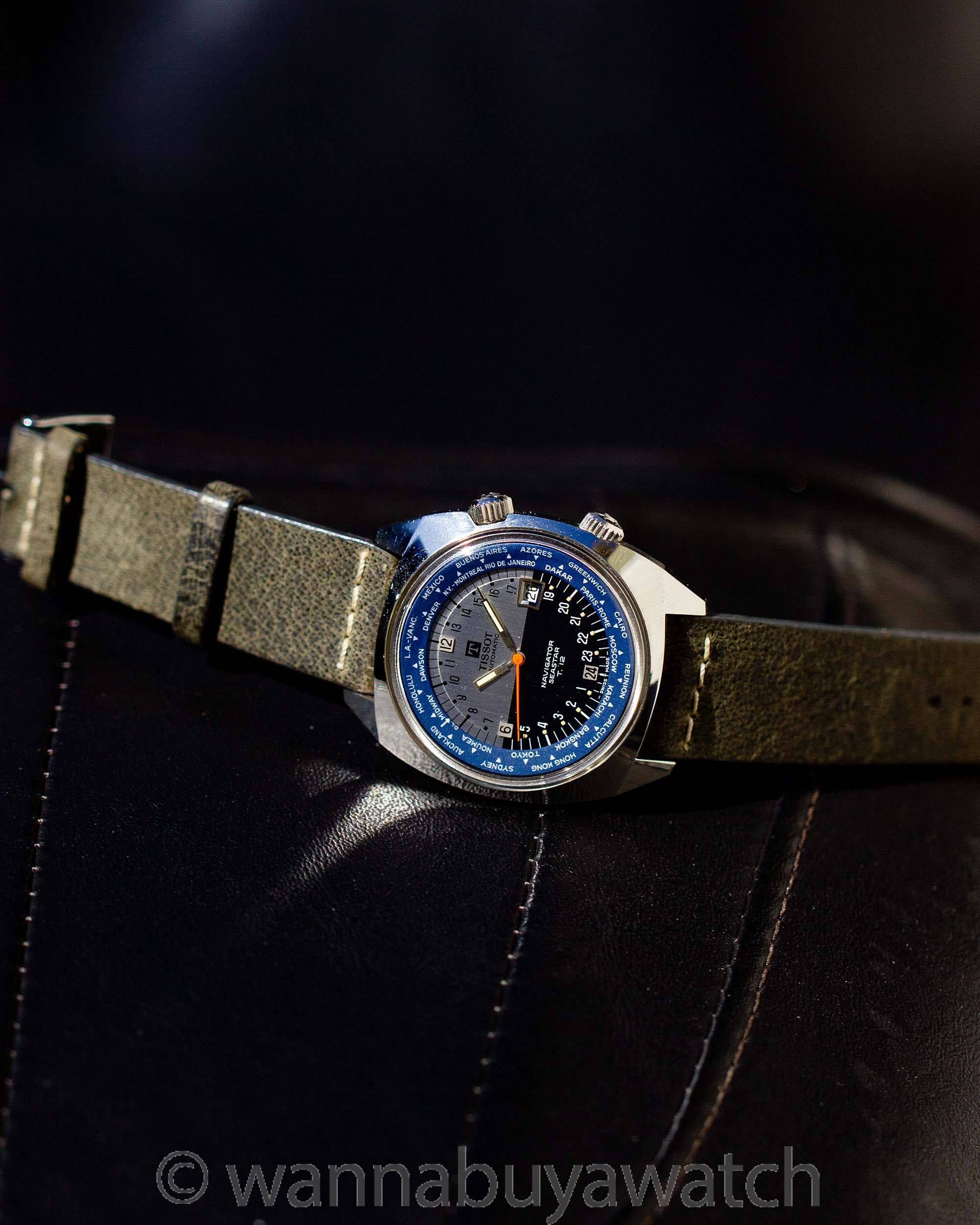 Tissot Navigator Seastar T. 12 Worldtime Super Compressor circa 1970