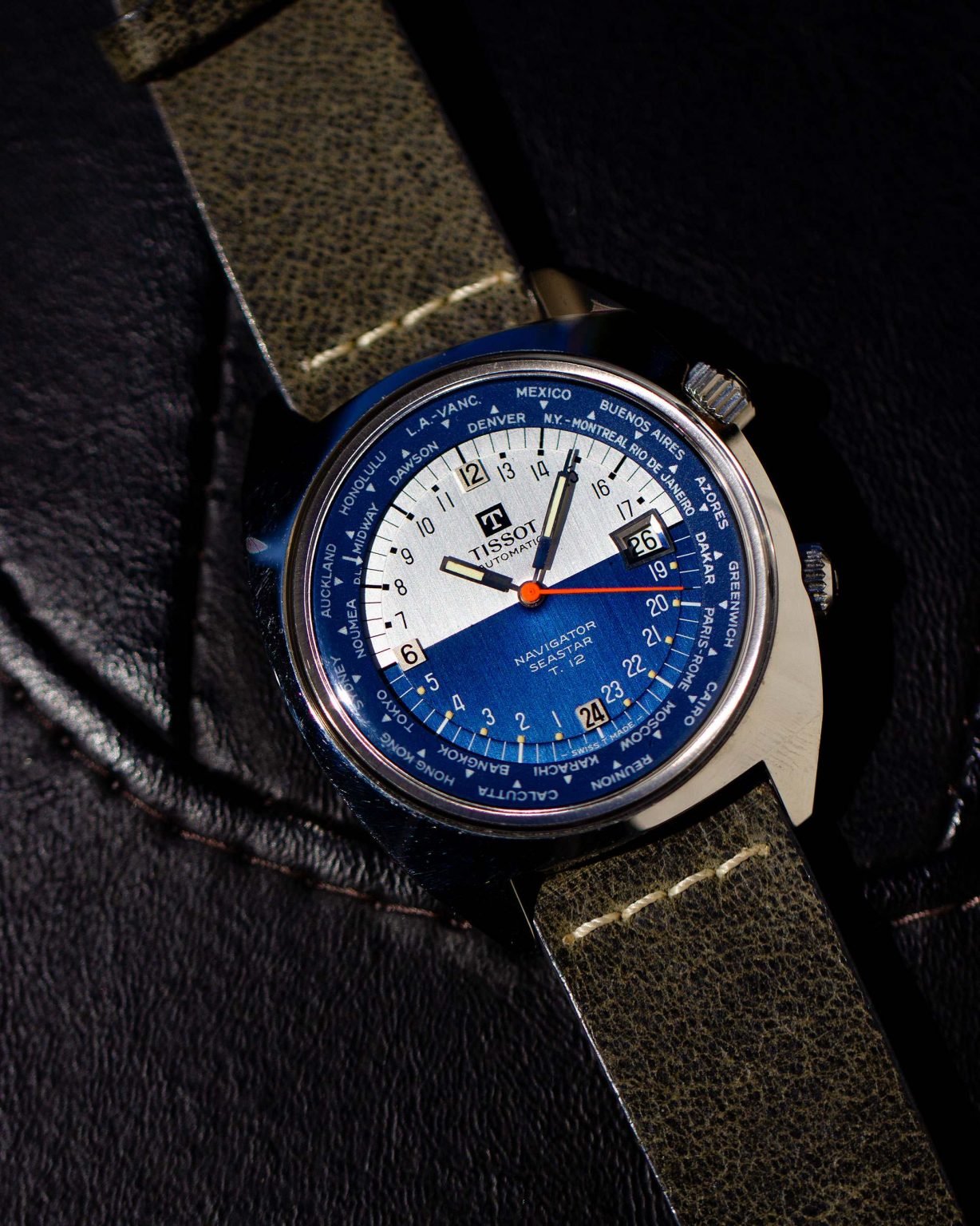 Tissot Navigator Seastar T. 12 Worldtime Super Compressor circa 1970