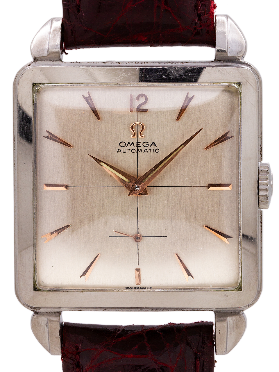 Omega Stainless Steel Square Automatic circa 1950