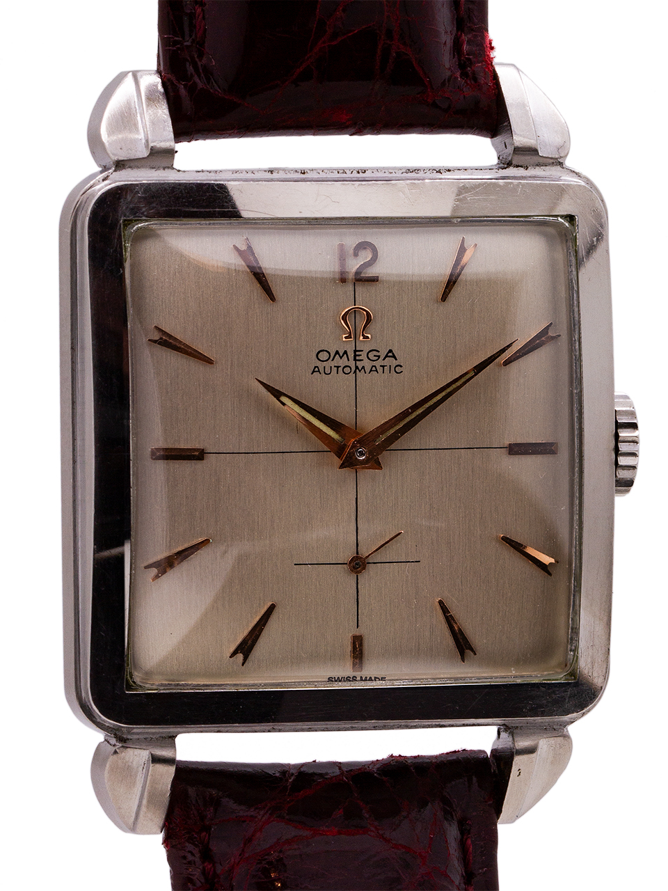 Omega Stainless Steel Square Automatic circa 1950