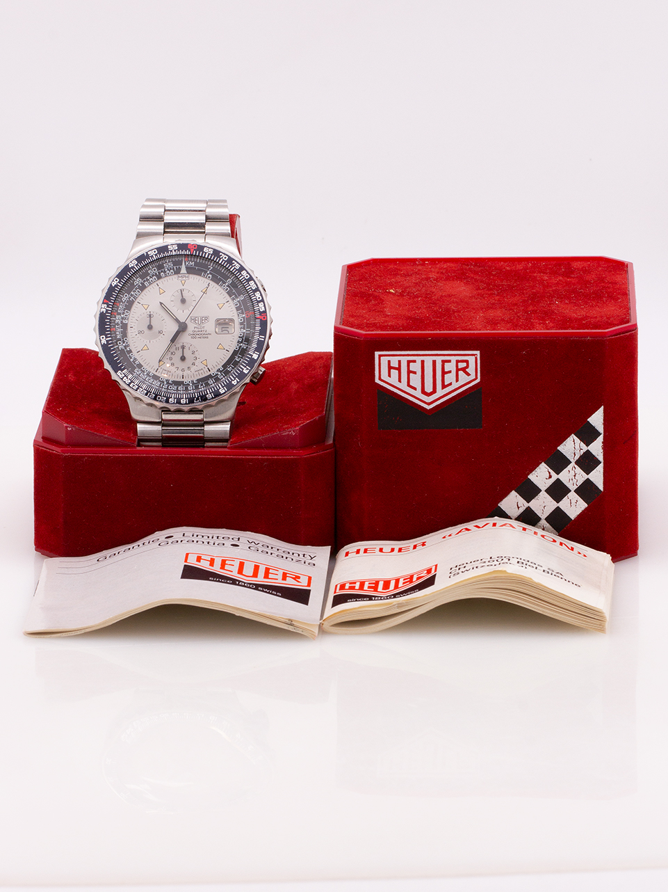 Heuer Pilot Quartz Chronograph ref. 230.006 circa 1984 w/ B & P