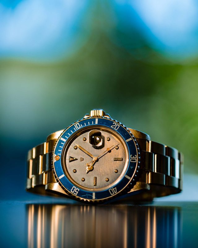 Rolex Submariner ref 16808 18K YG Tropical "Stone Wash Denim" circa 1981