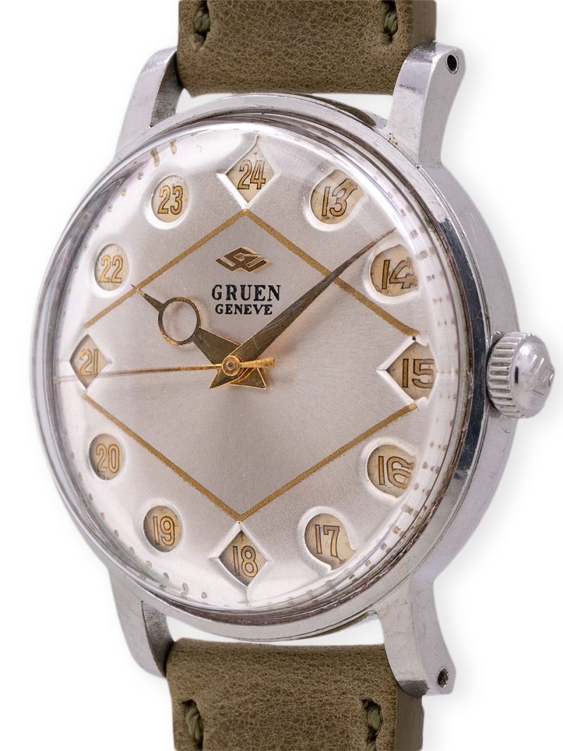 Gruen "Airflight" Precision 24 Hour Stainless Steel circa 1960