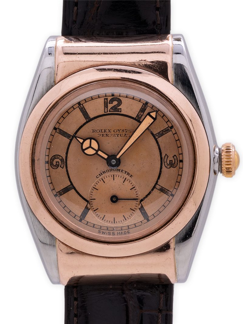 Rolex Hooded Bubbleback 14K SS/PG ref 3065 circa 1946