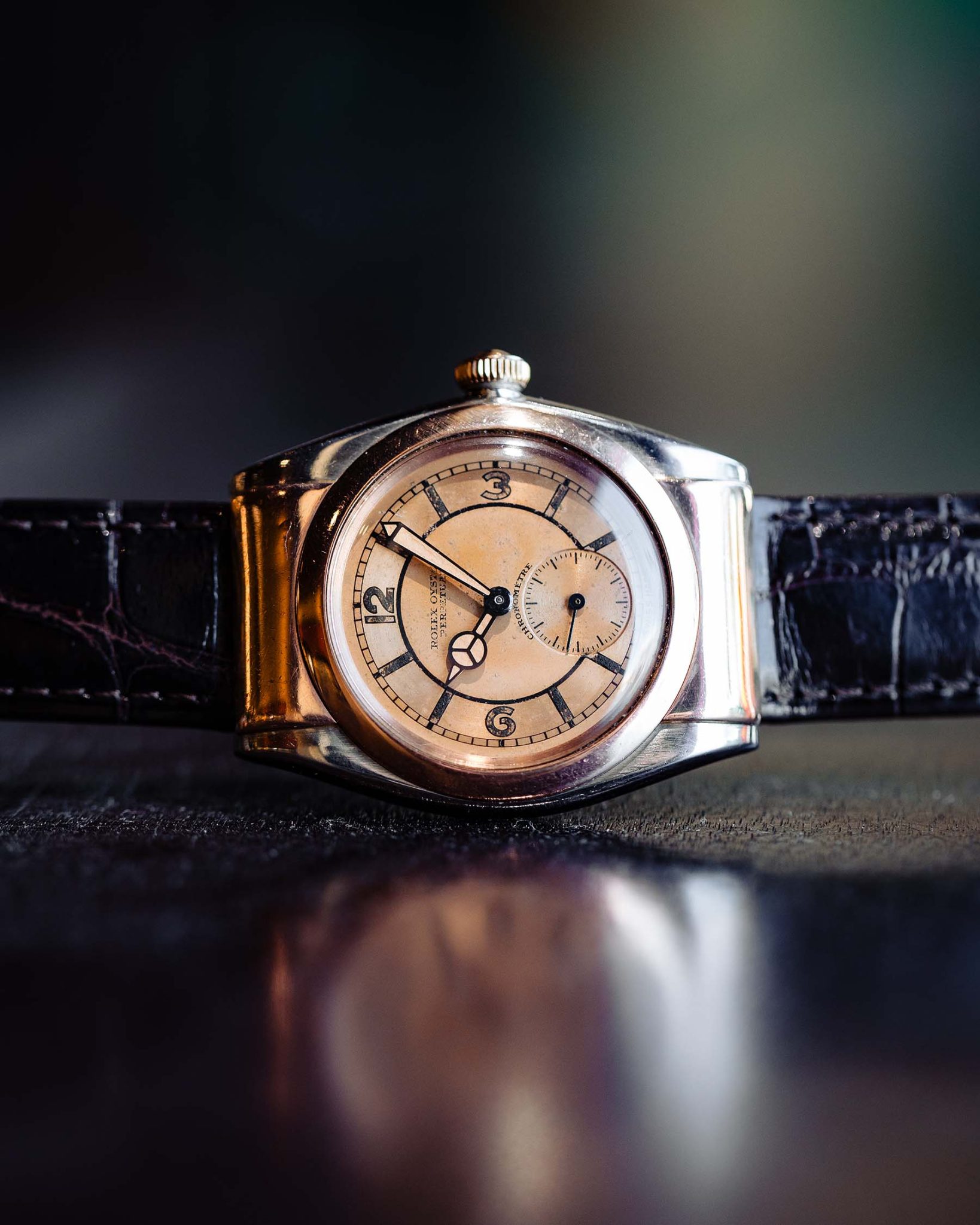 Rolex Hooded Bubbleback 14K SS/PG ref 3065 circa 1946