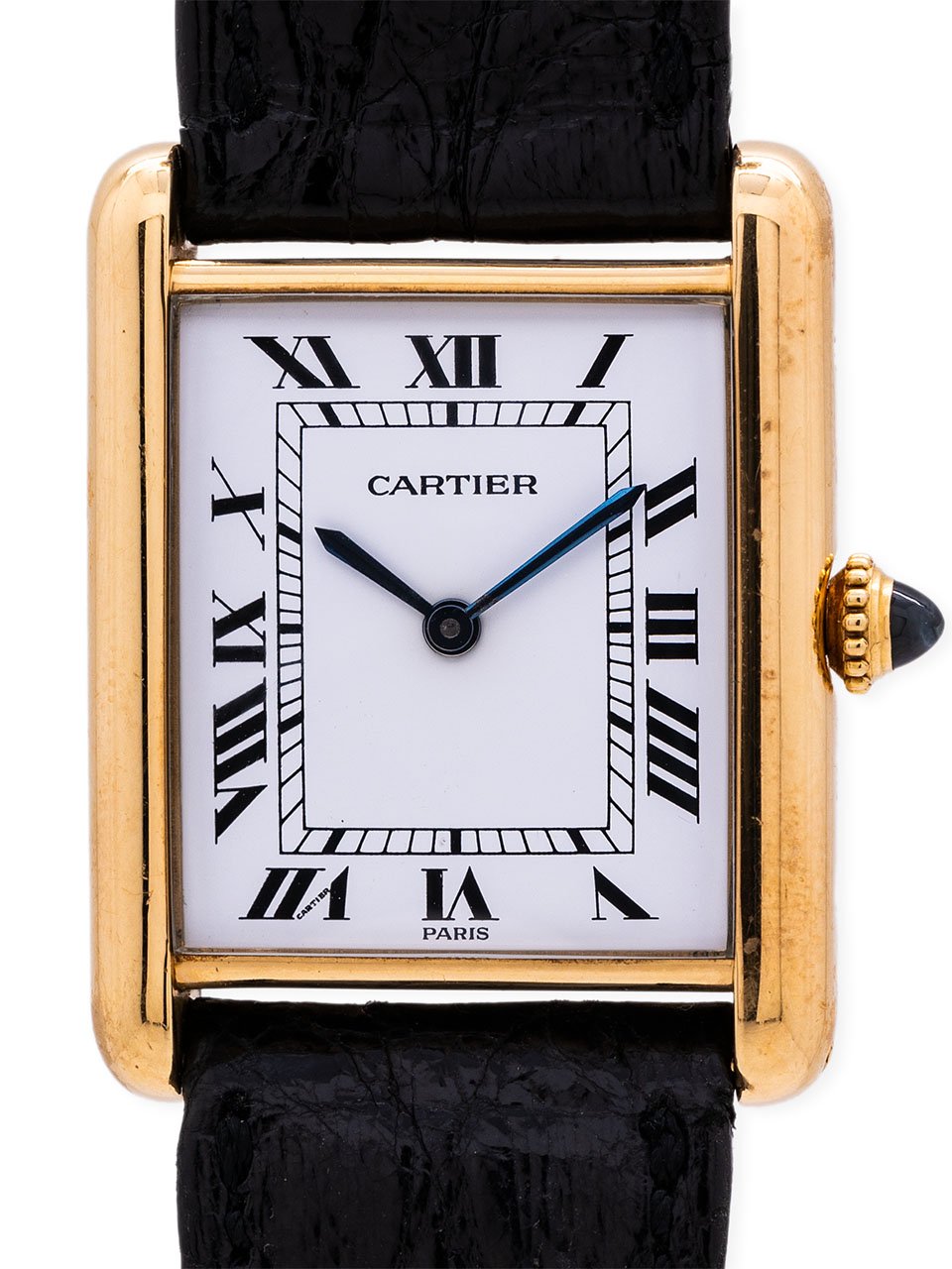 Cartier Man's Tank Louis Paris 18K YG with Deployant circa 1980's