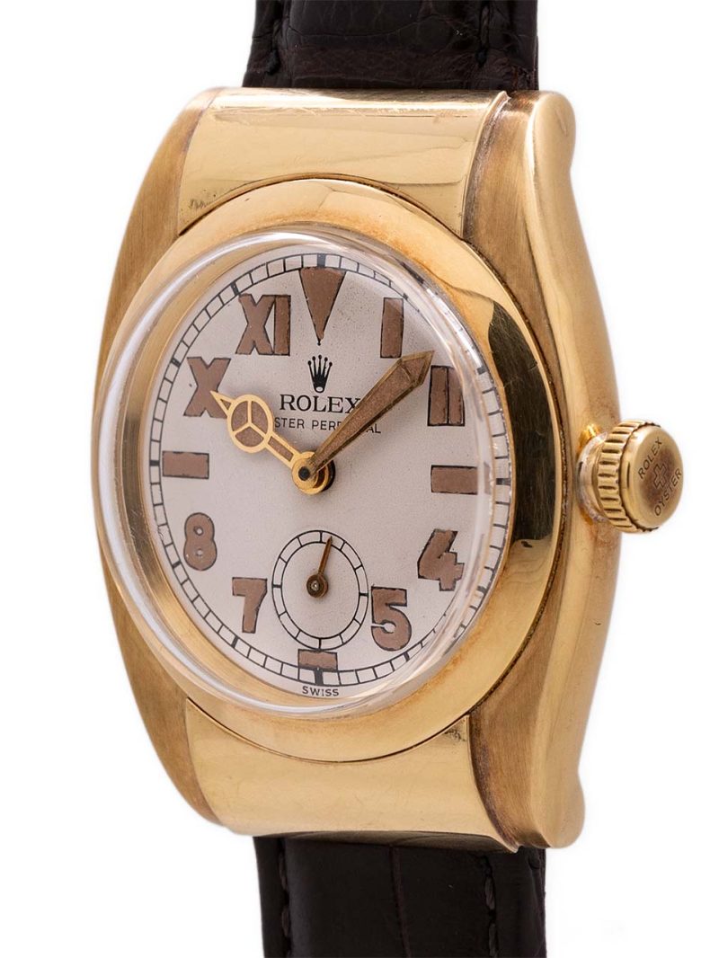 Rolex Hooded Bubbleback 18K YG ref 6065 circa 1940's