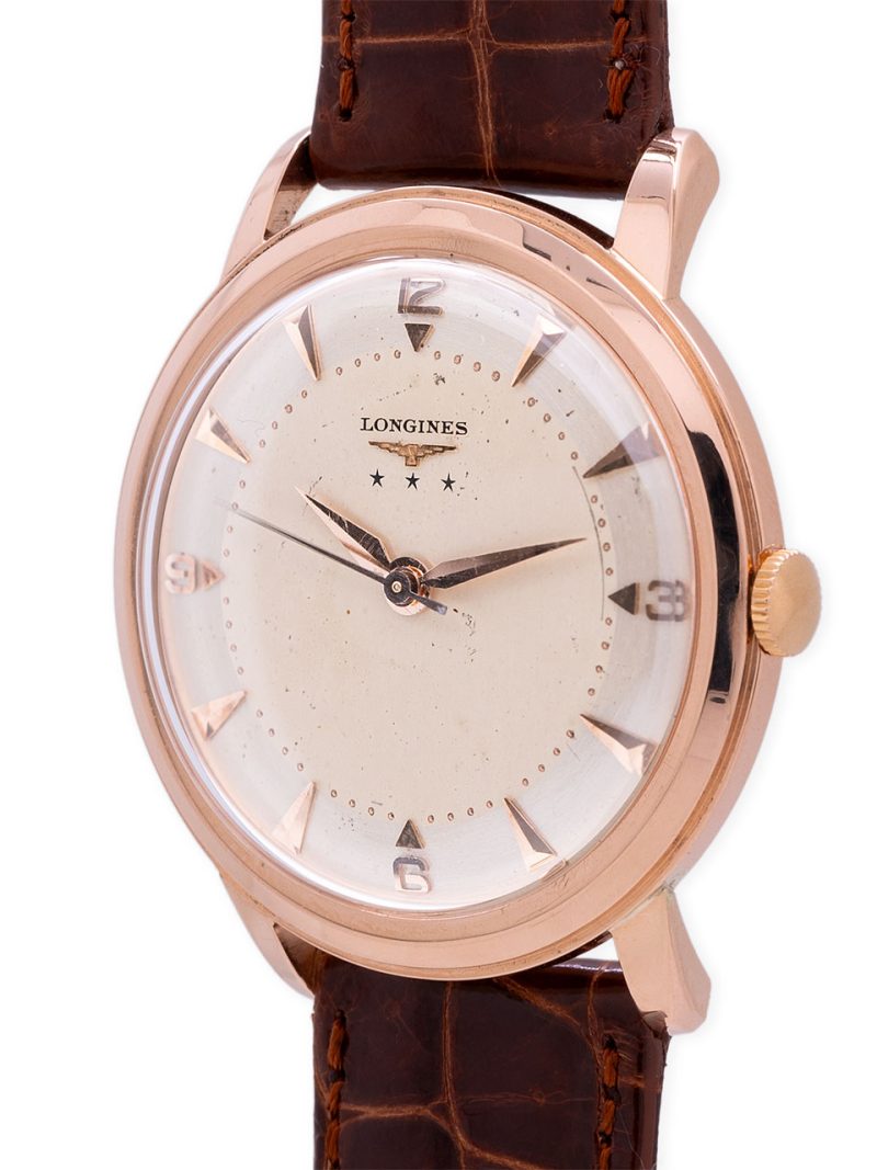 Longines 18K PG ref 6337-2 Oversize 37mm Dress Model circa 1952