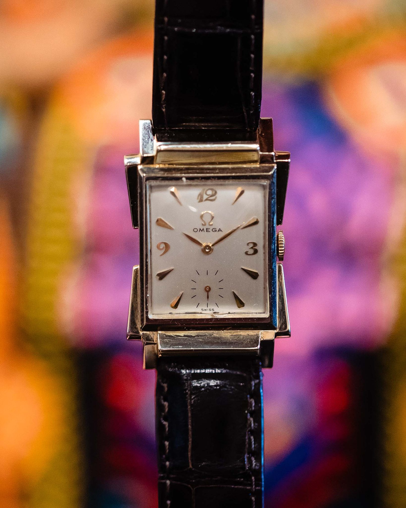 Omega 14K YG Rectangle circa 1947